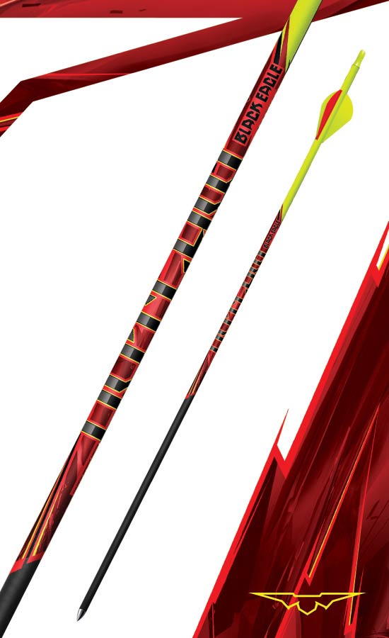 Black Eagle Outlaw Yellow Crested Fletched Arrows 6pk | Midwest Archery