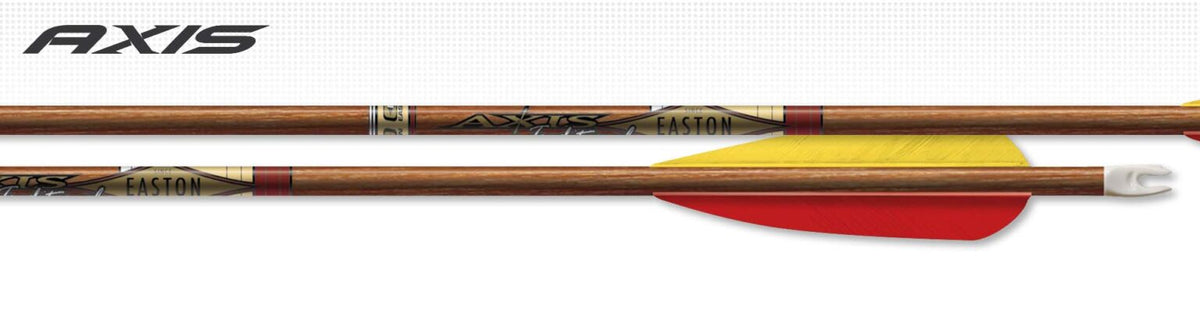 Easton Axis Traditional Feather Fletched Arrows, 400, 6pk | Midwest Archery